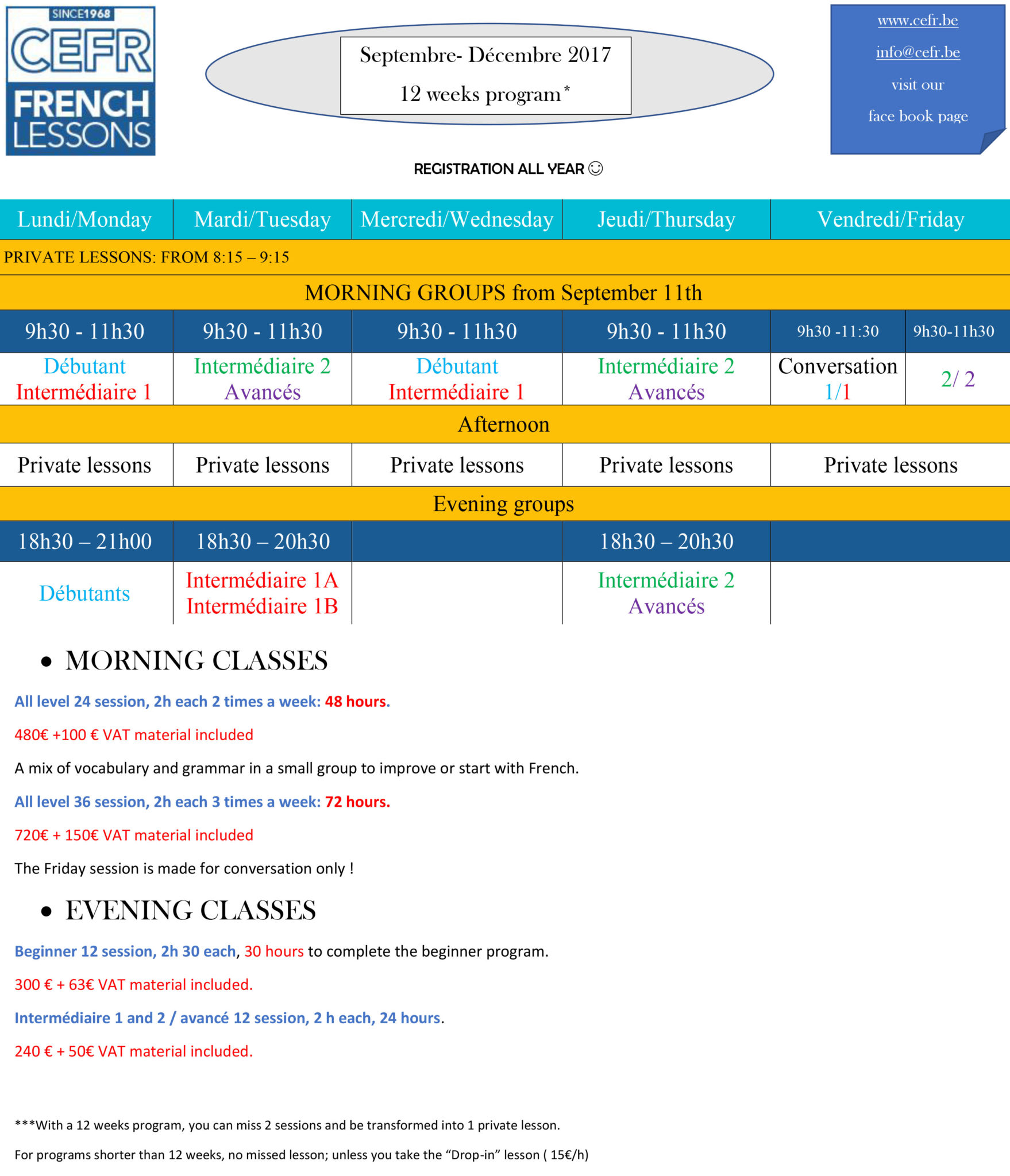 Group lessons – CEFR: French course in Brussels – Group course and ...